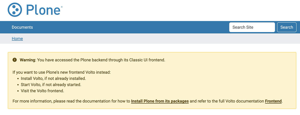 How to remove "You have accessed the Plone backend through its Classic UI frontend" warning ...