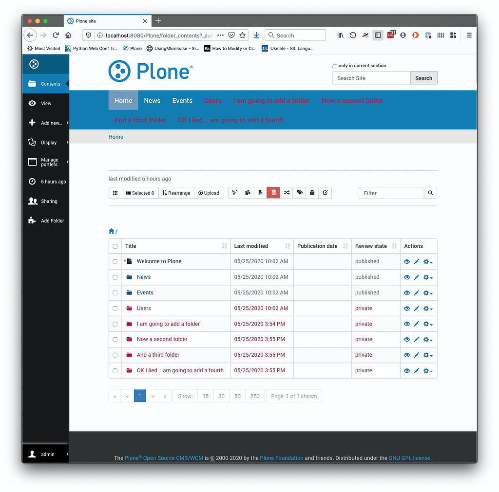 Quickly adding multiple content items "here" - User Interface - Plone Community